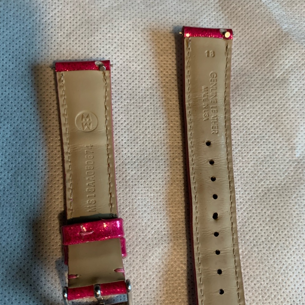 Michele Brand Pink Glitter Watch Strap. Medium. - Gem